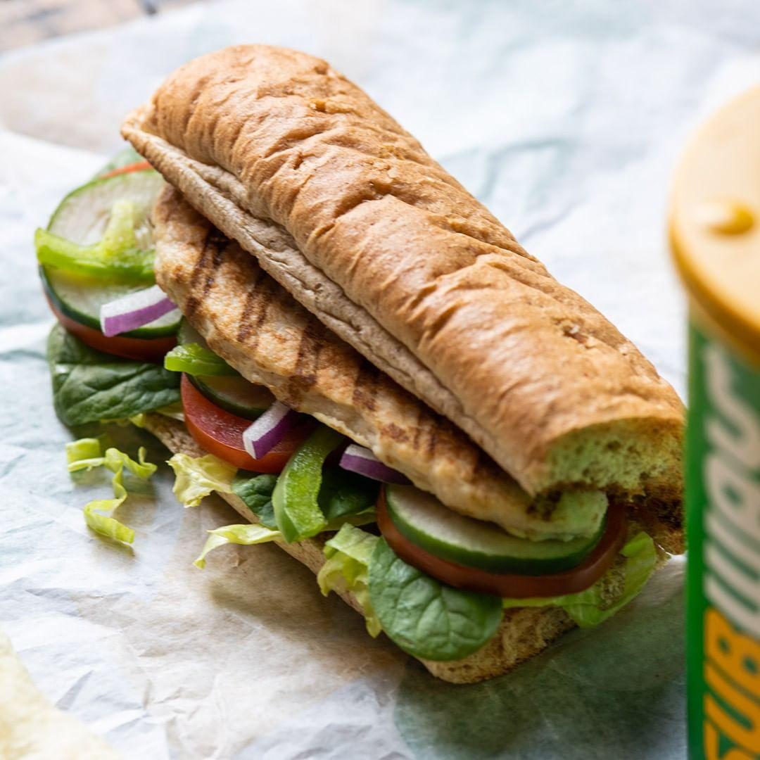 Subway menu in Bellevue, Ohio, USA