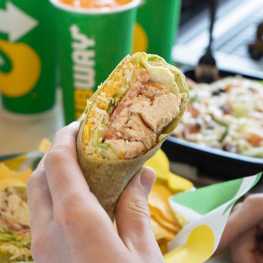 Subway menu in Eaton, Ohio, USA