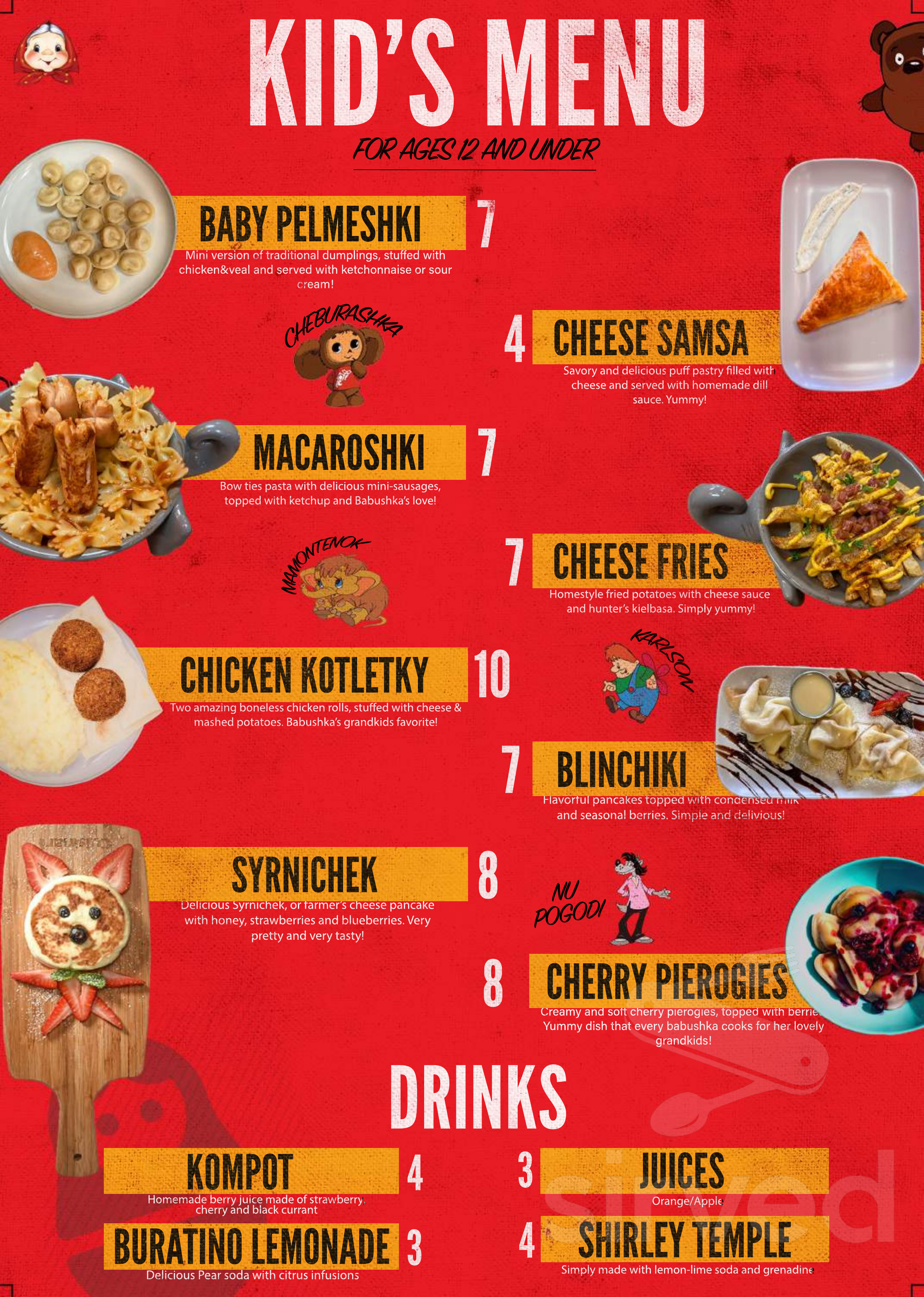 Babushka's - Hyde Park menu in Tampa, Florida, USA