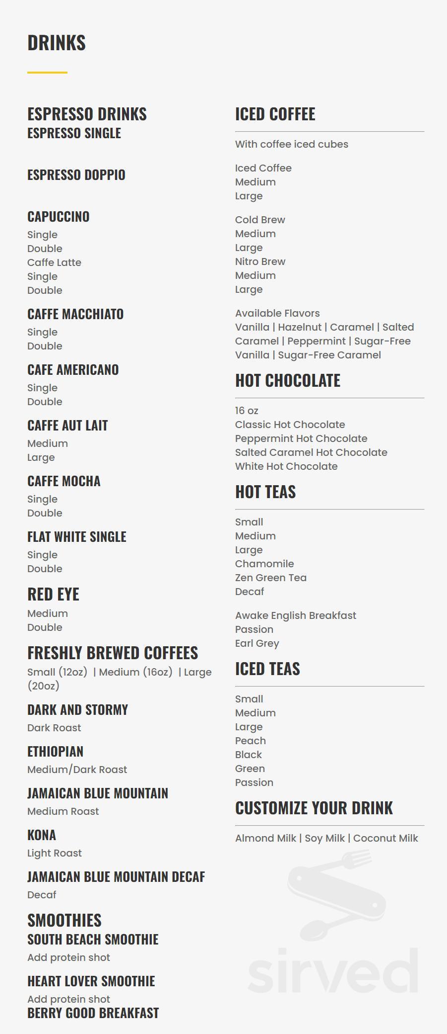 Menu - Madison CT's Madison Coffee House | Sirved