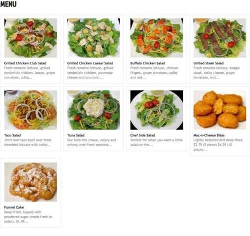 Jim's SteakOut menu in Amherst, New York, USA