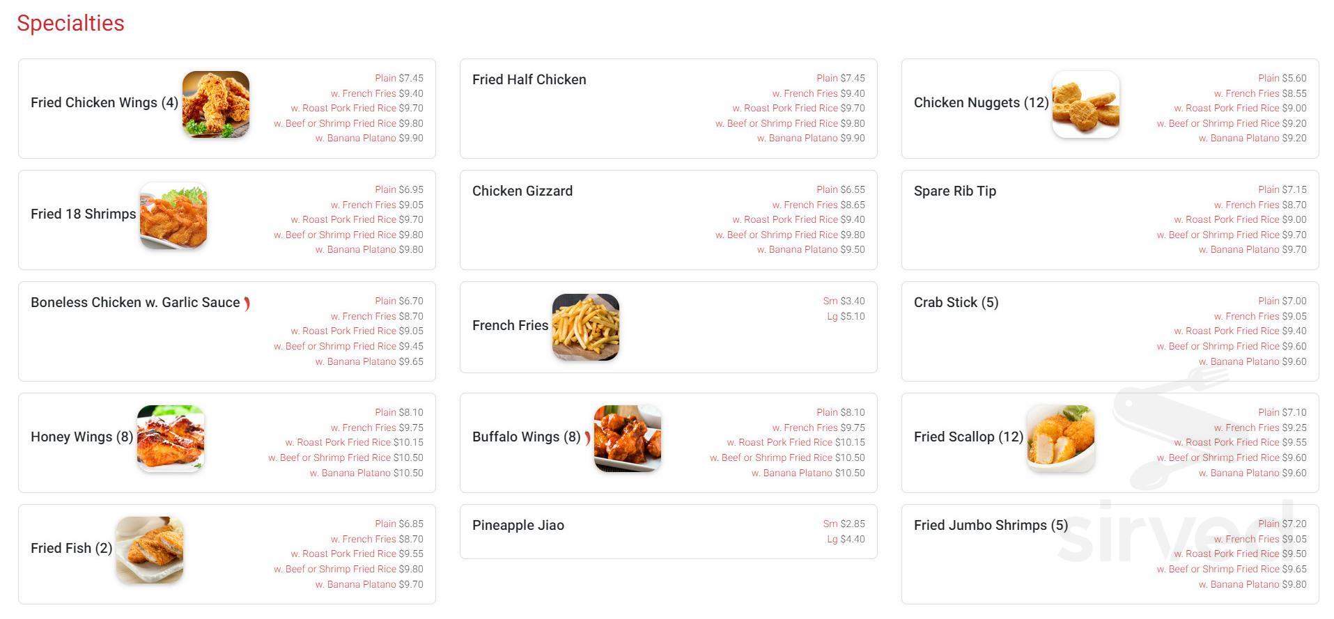 Wok No 1 menu in New Haven, Connecticut, USA