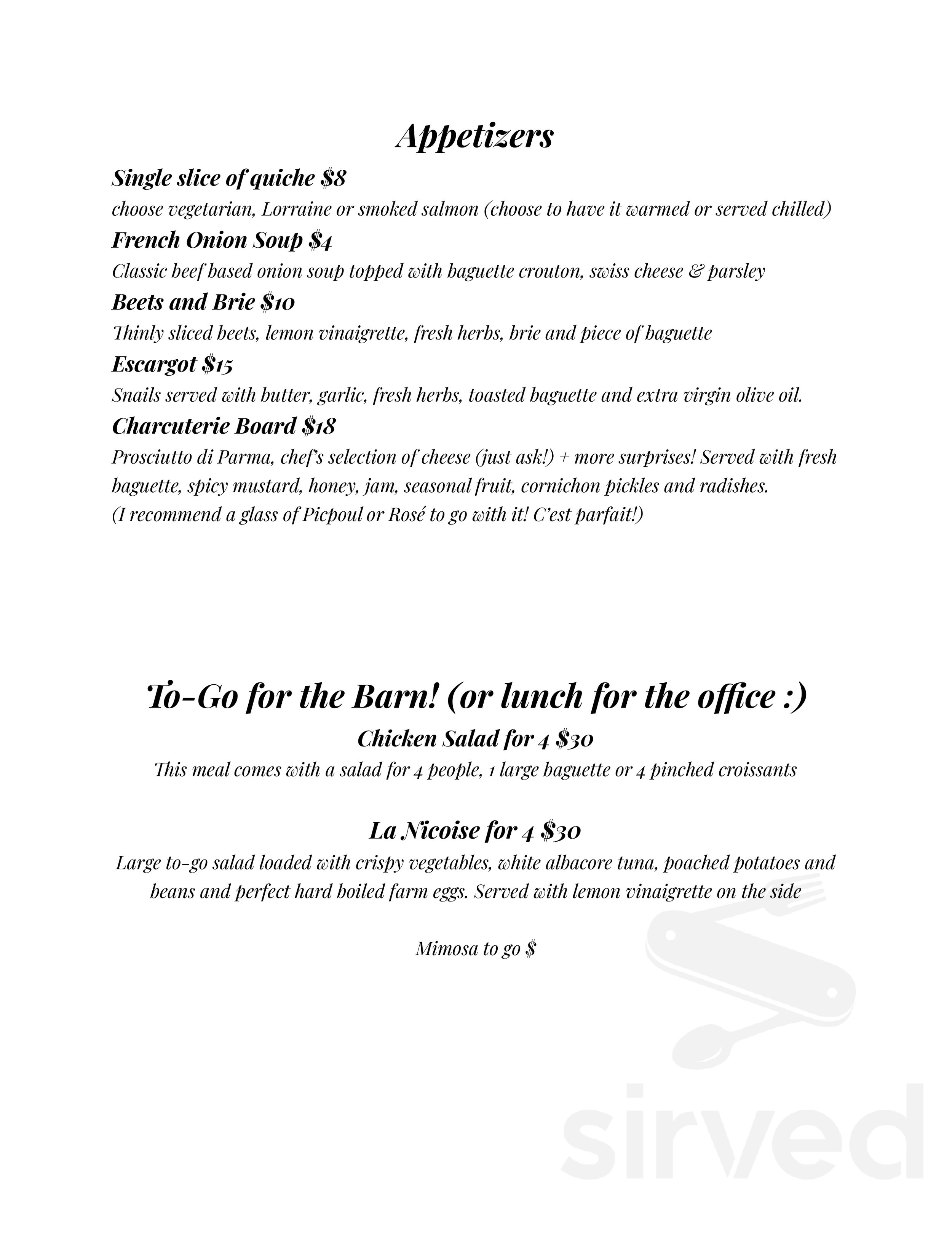 Menu - Aiken SC's La Parisienne French restaurant and bakery | Sirved