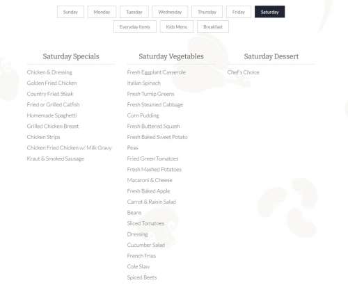 The Cupboard Restaurant menu in Memphis, Tennessee, USA