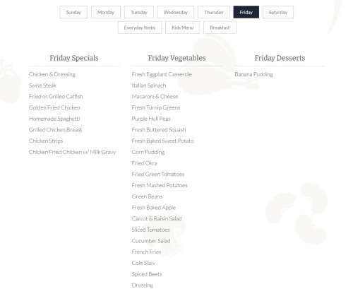 The Cupboard Restaurant menu in Memphis, Tennessee, USA