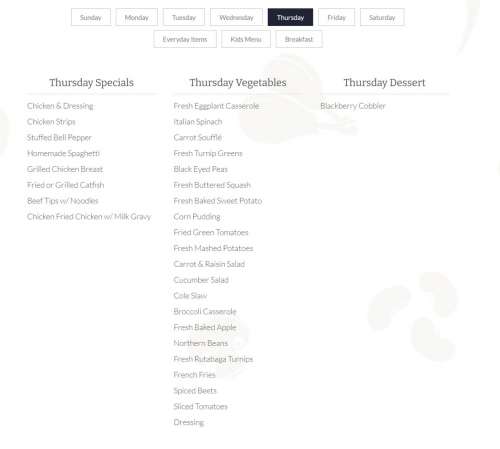 The Cupboard Restaurant menu in Memphis, Tennessee, USA