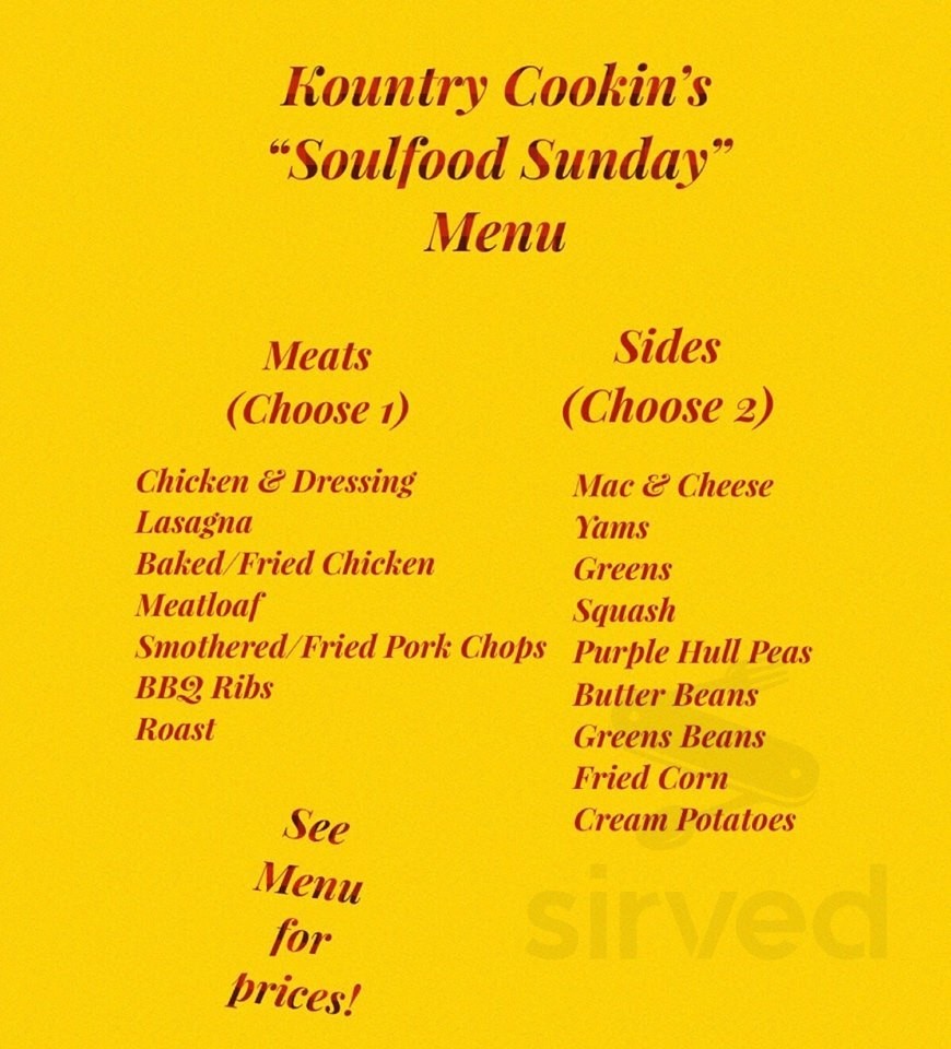 Kountry Kitchen Menu Memphis Tn | Besto Blog