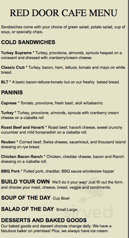 Red Door Cafe menus in Moses Lake, Washington, United States