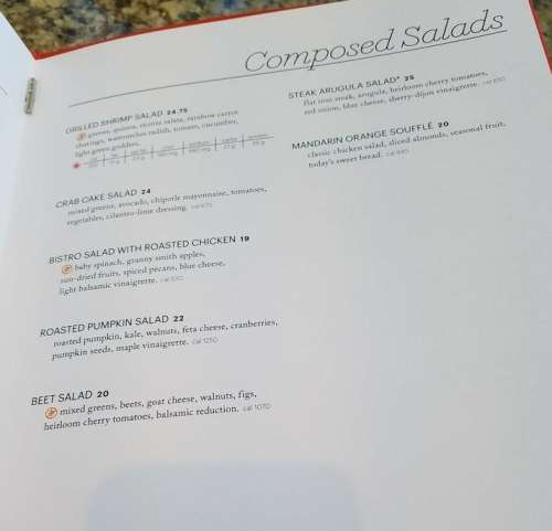 The Rotunda menu in Paramus, New Jersey, USA