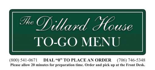 Menu for The Dillard House Restaurant in Dillard, GA | Sirved