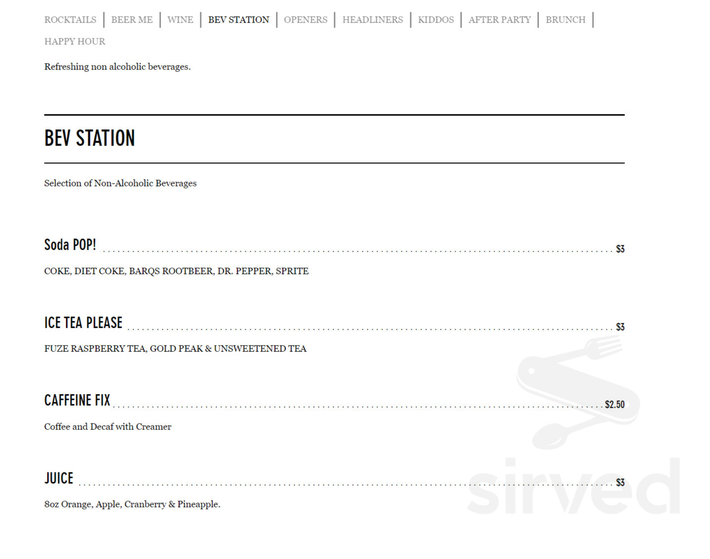 Batter Rebellion menu in Redlands, California, USA