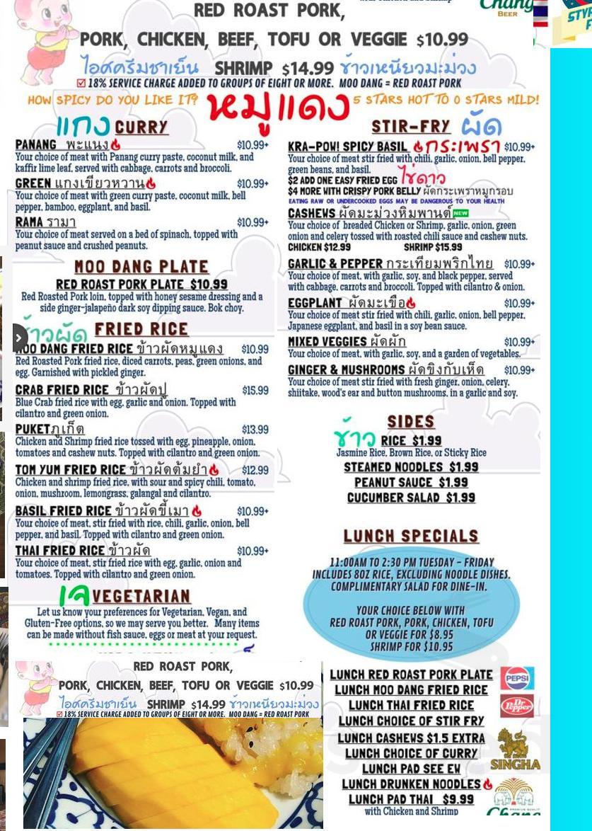 Moo Dang menu in Reno, Nevada, USA