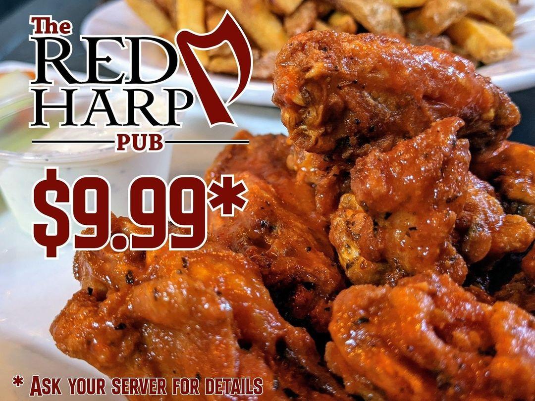 The Red Harp Pub menu in Acton, Ontario, Canada