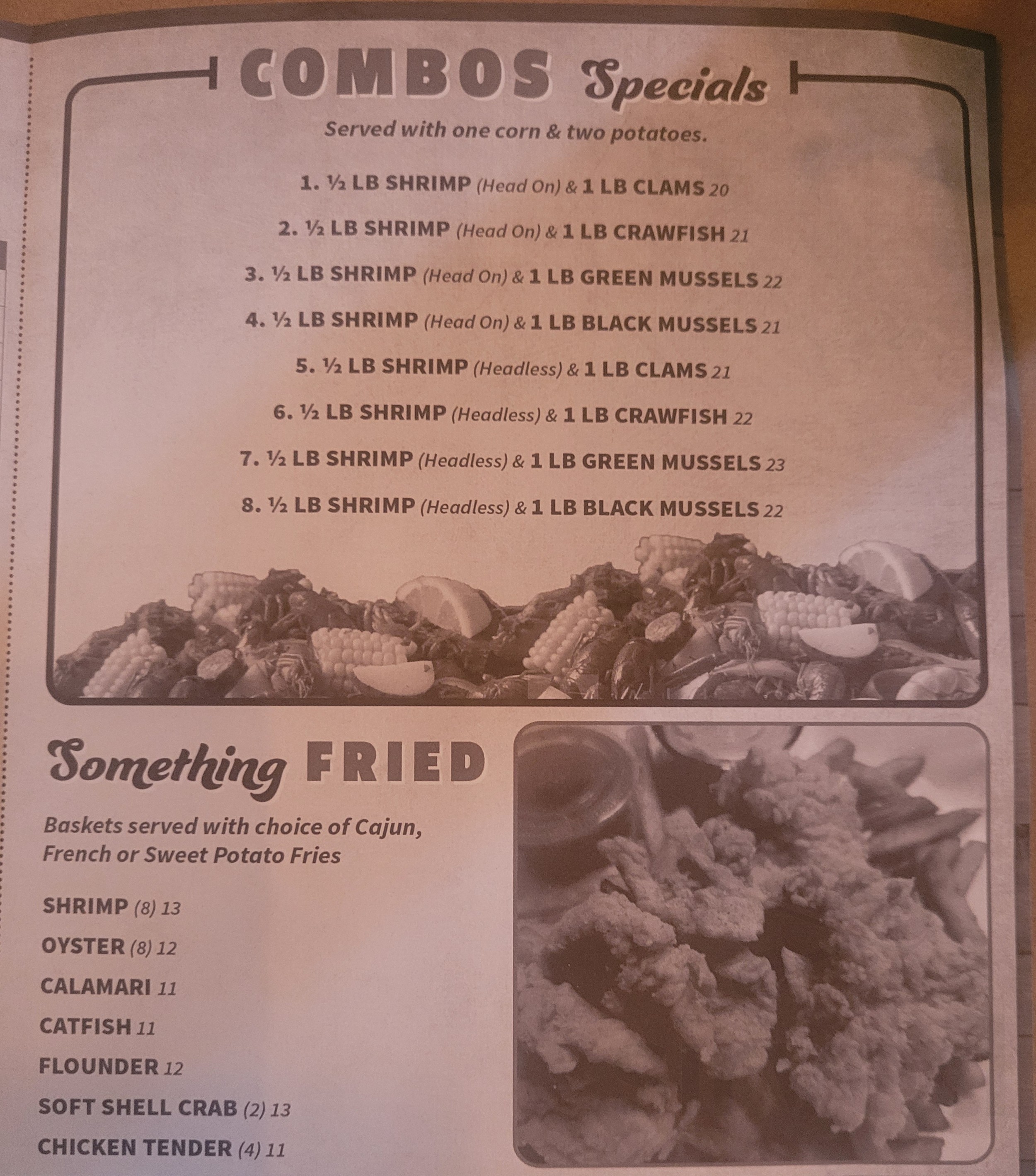 Menu - North Myrtle Beach SC's Mr Crab seafood restaurants at North ...