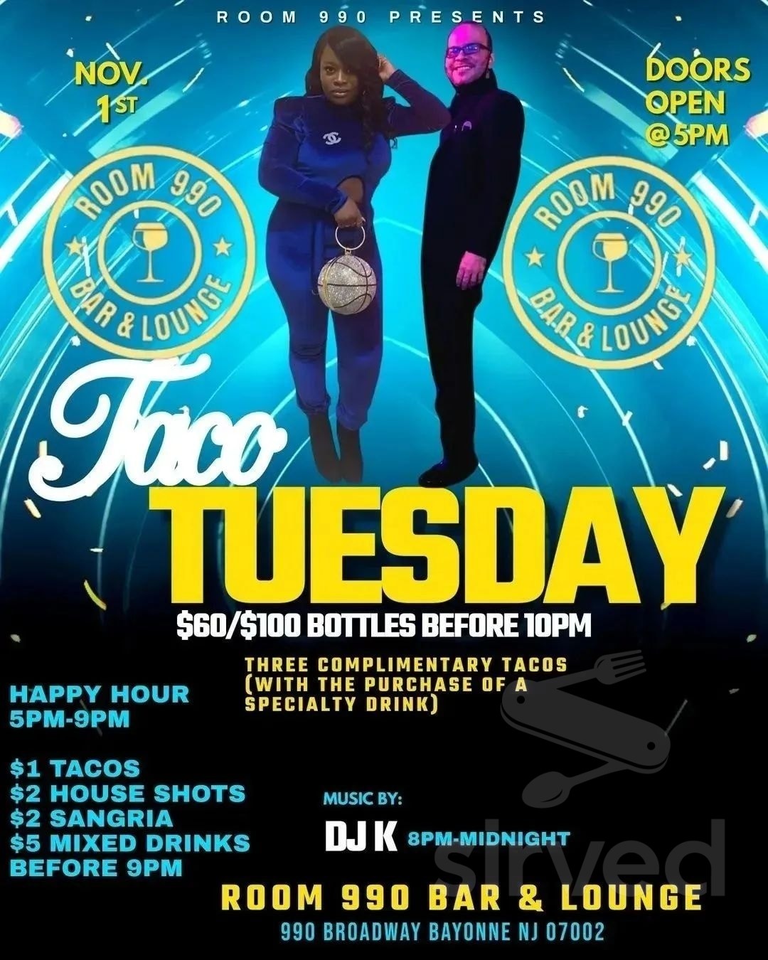 Room 990 Bar & Lounge menu in Bayonne, New Jersey, USA