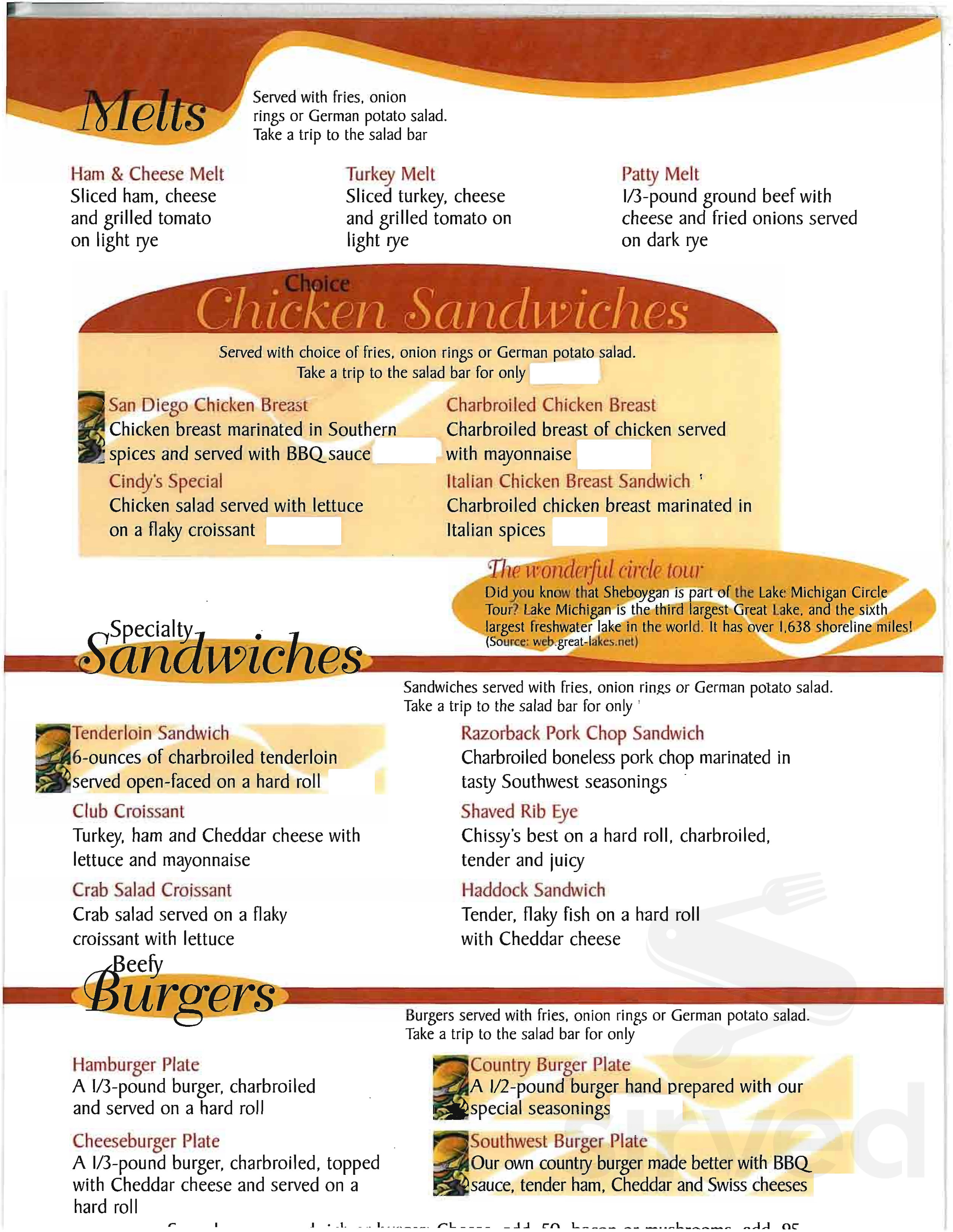 Chissy's Pub & Grill menus in Waldo, Wisconsin, United States