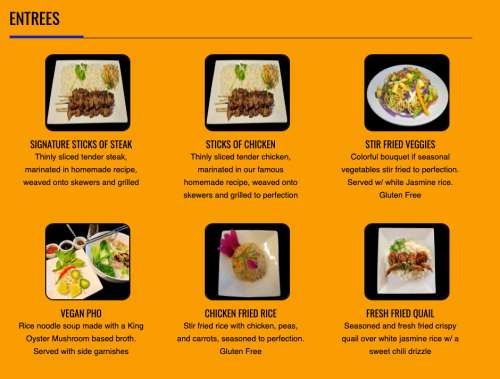 Cambo Flare menu in Big Lake, Minnesota, USA