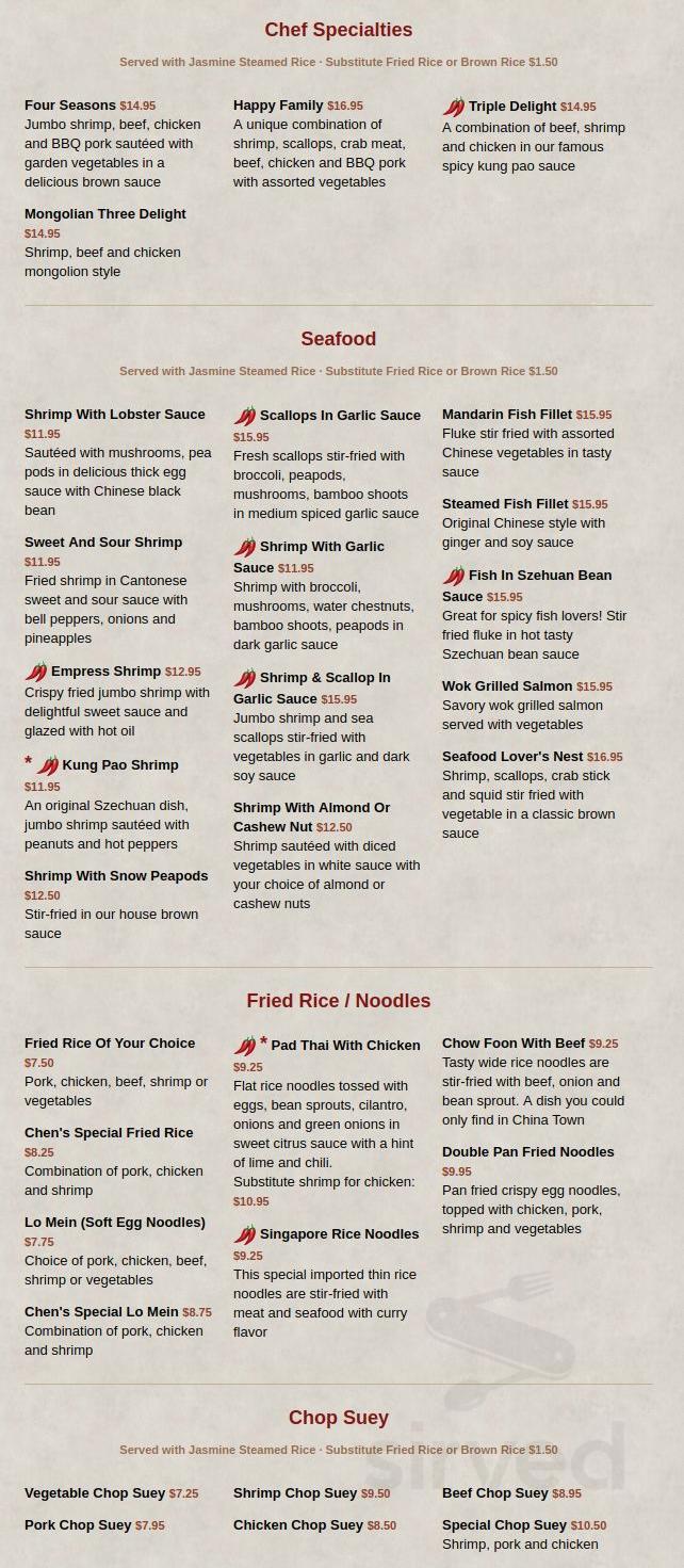 Chen Chinese Cuisine menus in Crystal Lake, Illinois, United States