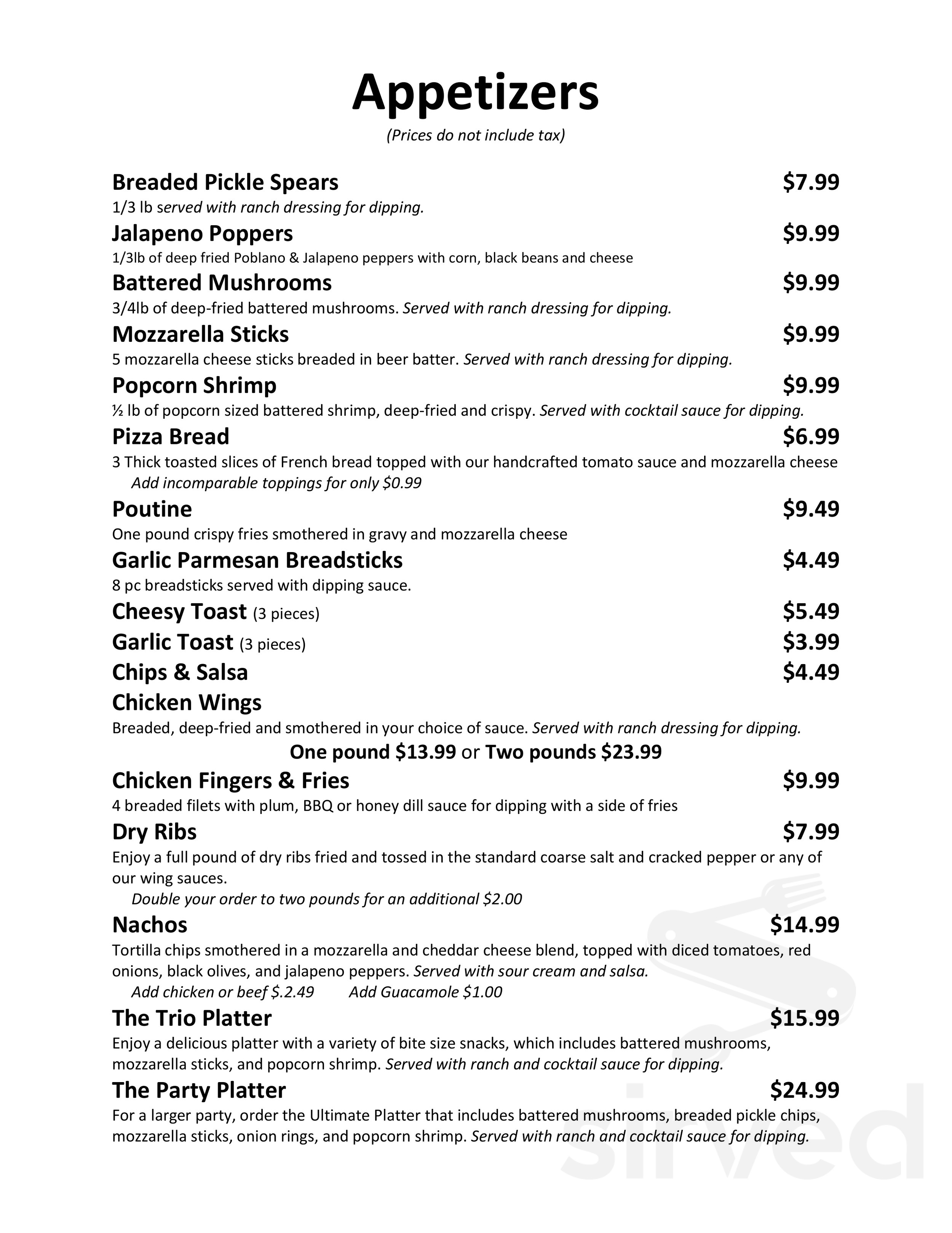 Keystone Motor Inn menu in Brandon, Manitoba, Canada