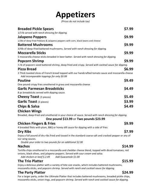 Keystone Motor Inn menu in Brandon, Manitoba, Canada