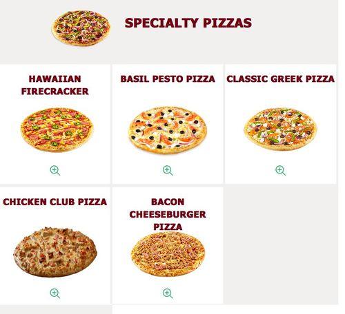 241 Pizza menu in Longlac, Ontario, Canada