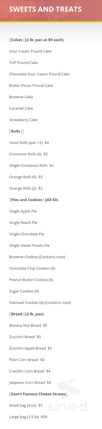 Menu - Birmingham AL's Downstairs Diner | Sirved