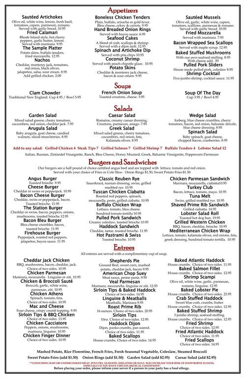 Princeton Station menu in North Chelmsford, Massachusetts, USA
