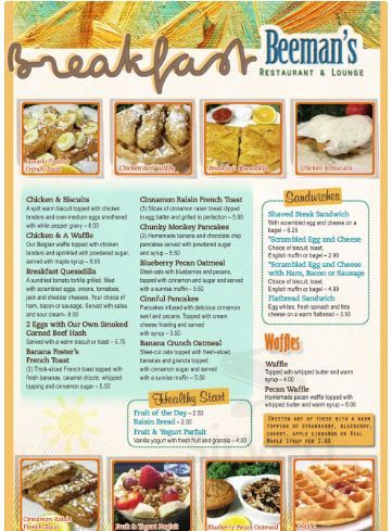Menu for Beeman's in Sayre, PA | Sirved