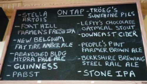 Ye Ol' Watering Hole menu in Northampton, Massachusetts, USA