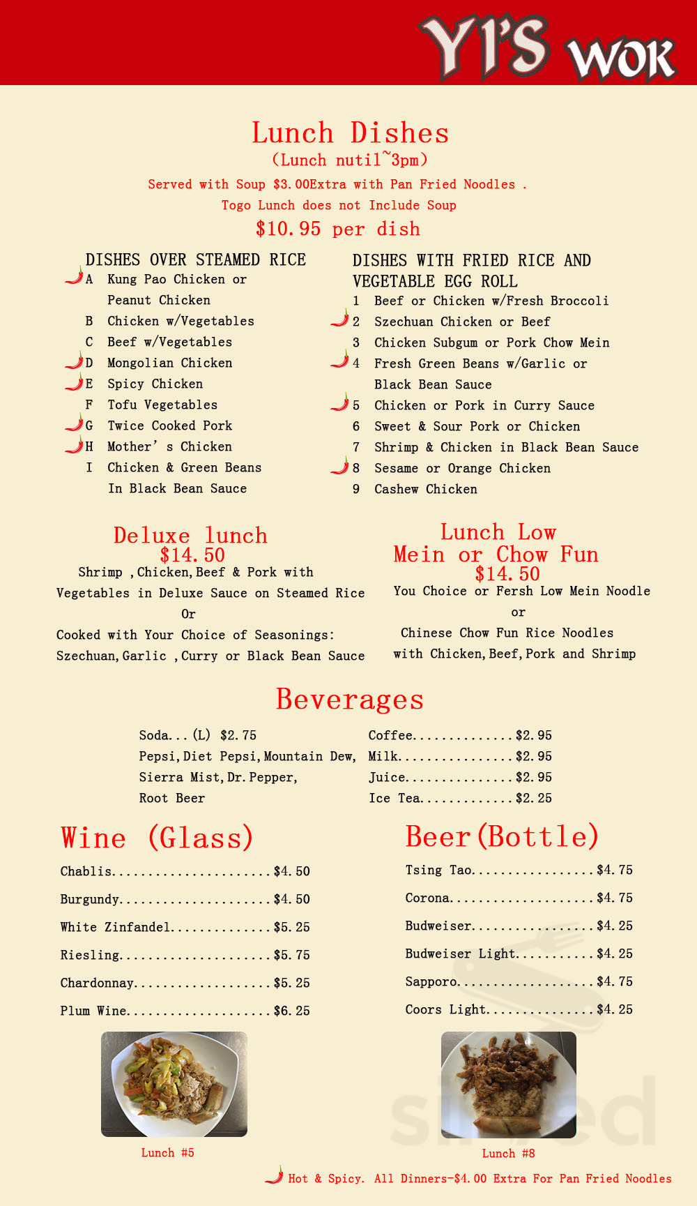 Yi's Wok menus in Redmond, Oregon, United States