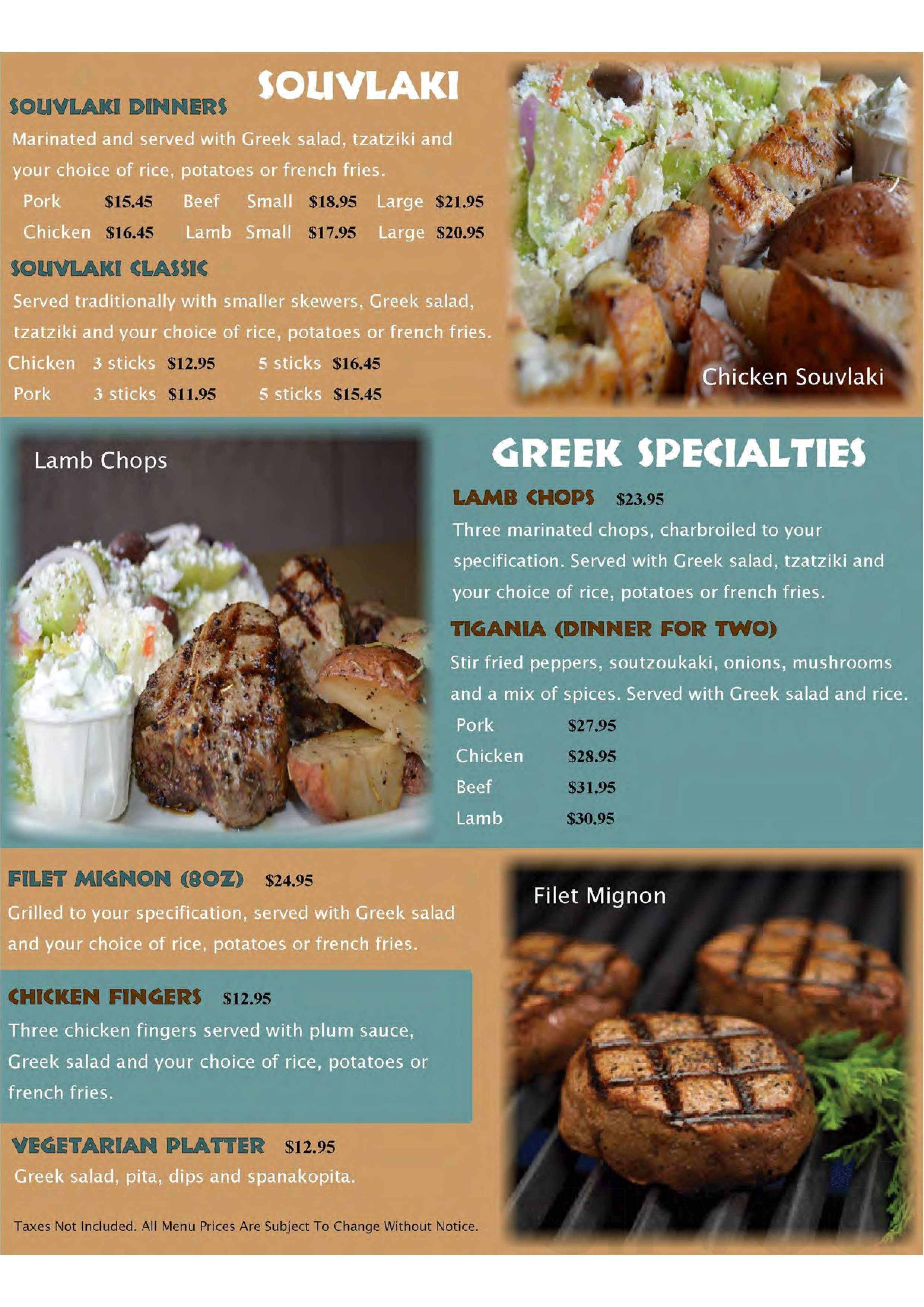 The Favourite Greek Menu In Peterborough Ontario Canada
