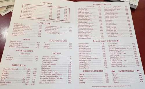 Tom Moy Cafe menu in Cottage Grove, Minnesota, USA