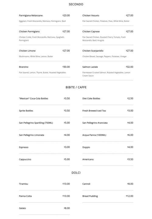 Pizzaiolo Primo menu in Pittsburgh, Pennsylvania, USA