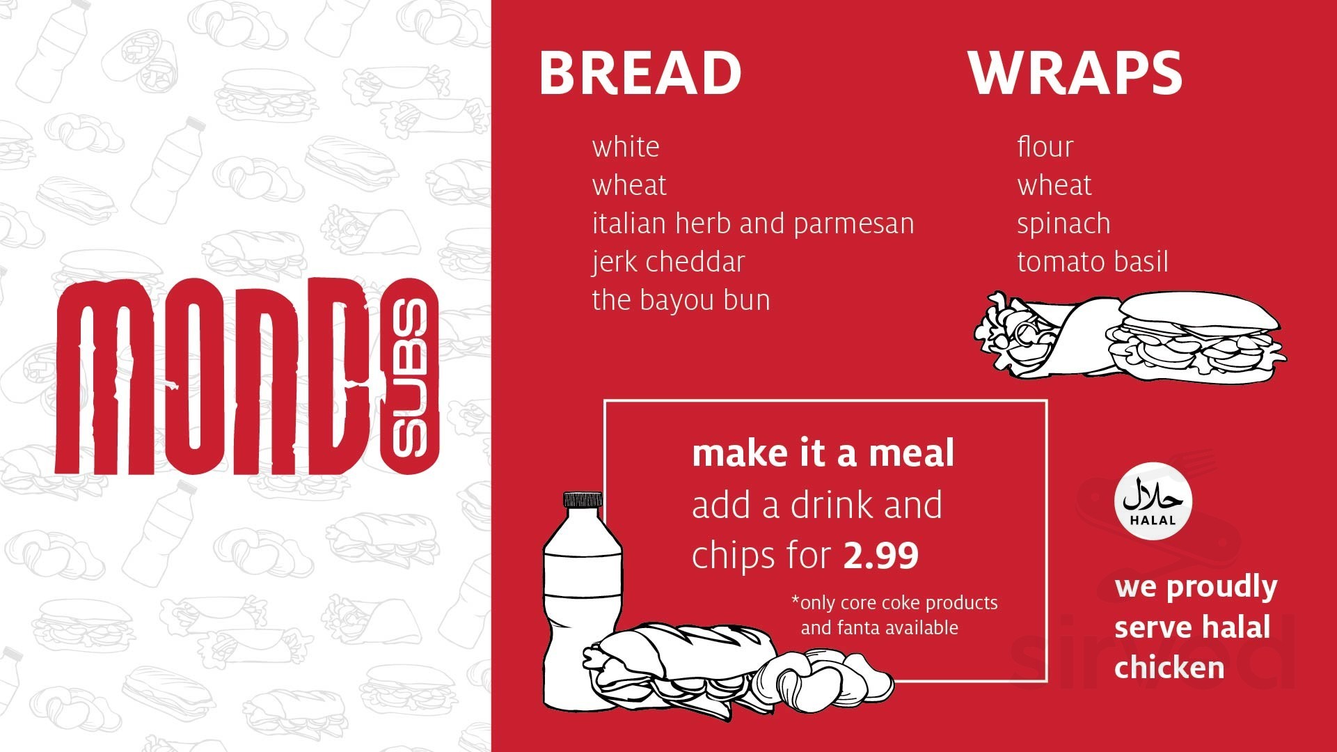 Mondo Subs menus in Houston, Texas, United States
