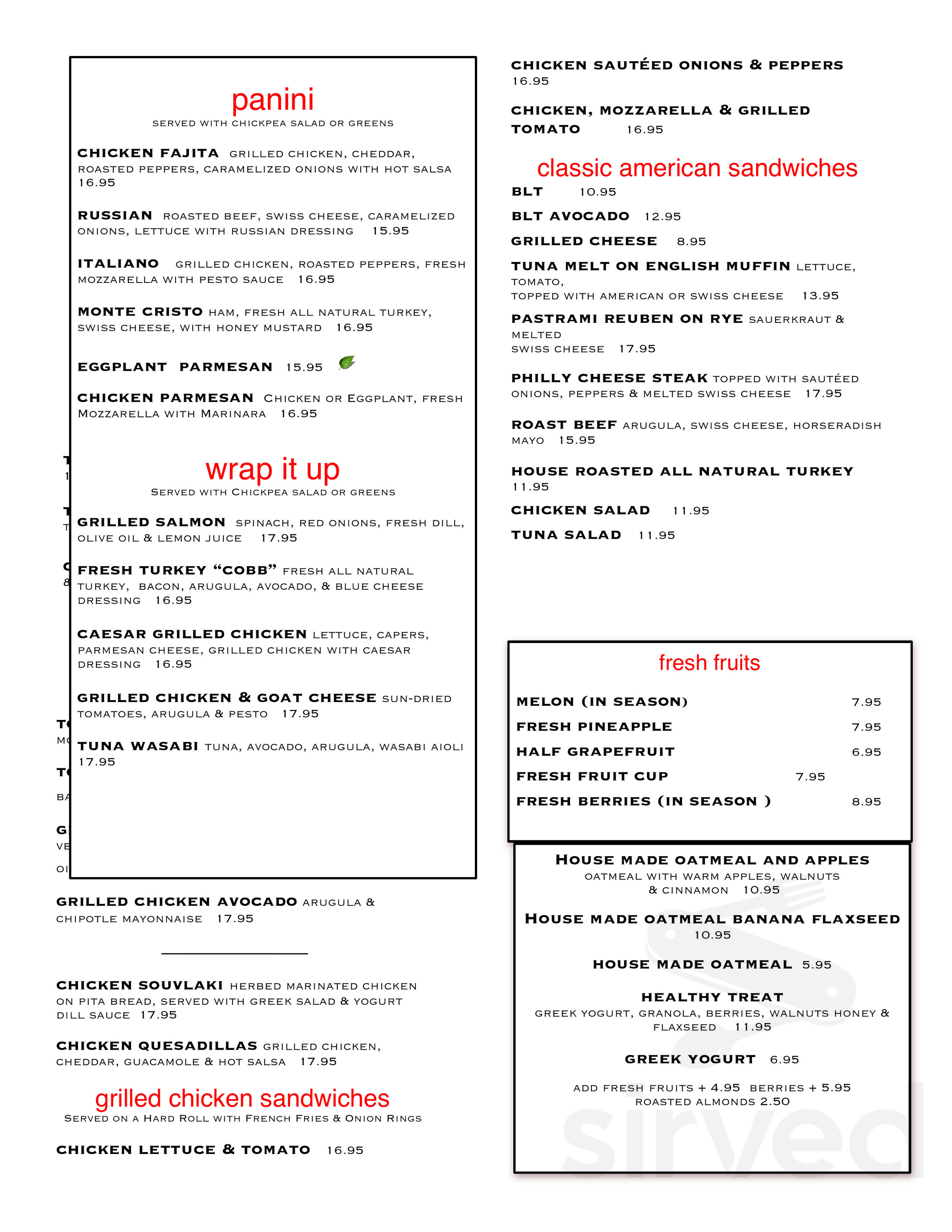 Bus Stop Cafe menu in New York, New York, USA