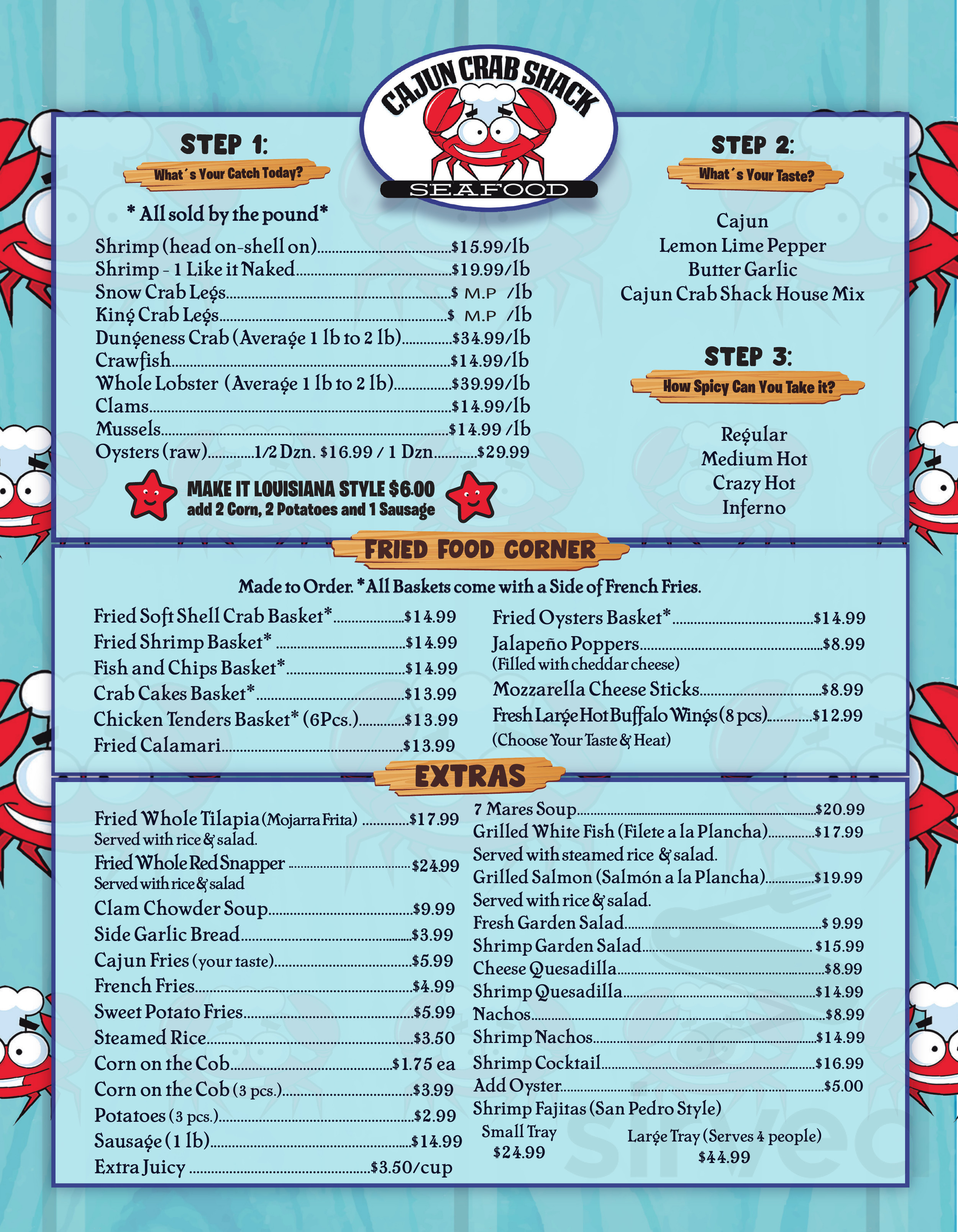 Cajun Crab Shack menu in Northridge, California, USA