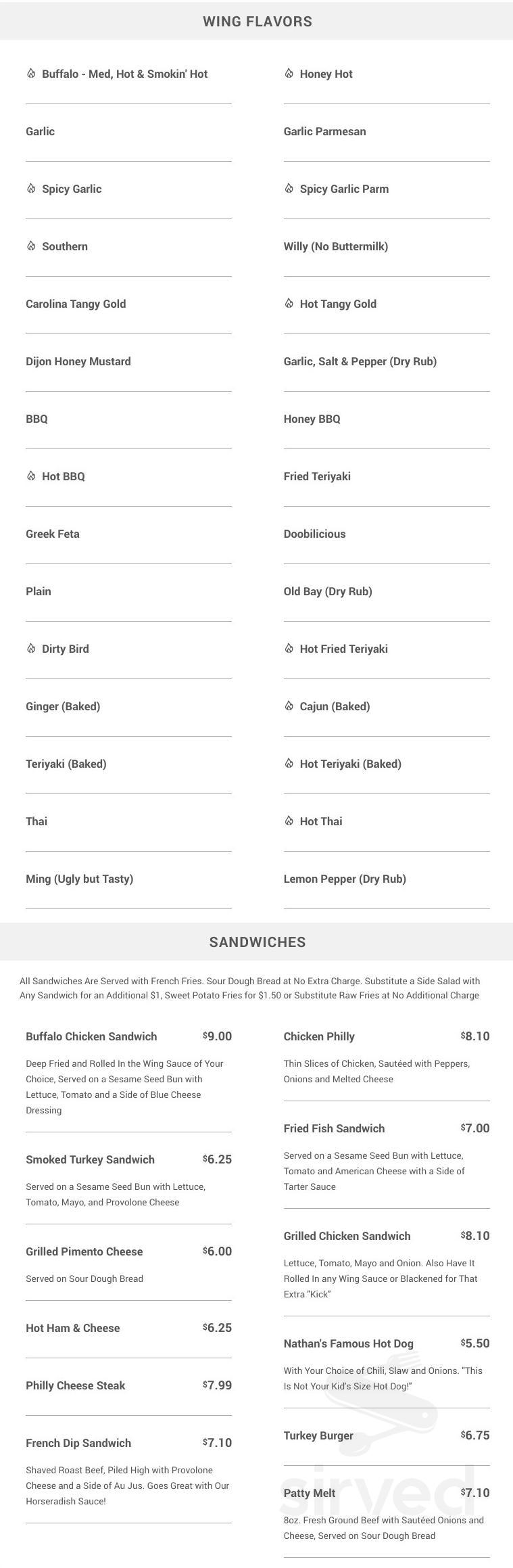 Shawkers Grill & Bar menu in Rock Hill, South Carolina, USA