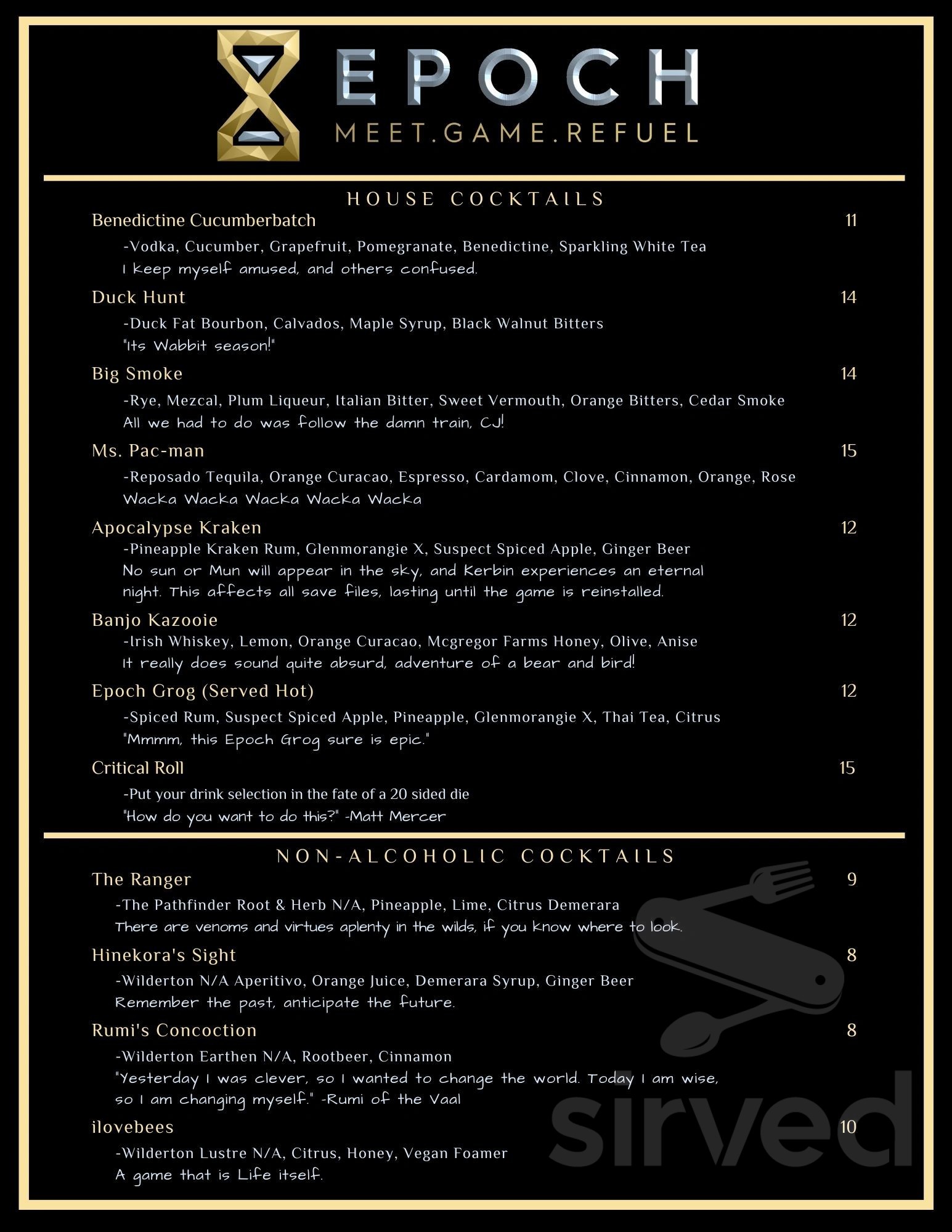 Epoch menus in Wenatchee, Washington, United States