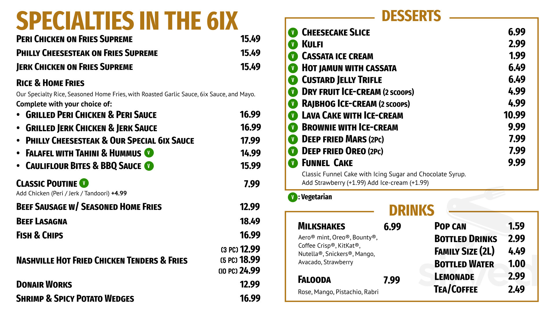 Menu - Mississauga ON's Slice of The 6ix | Sirved