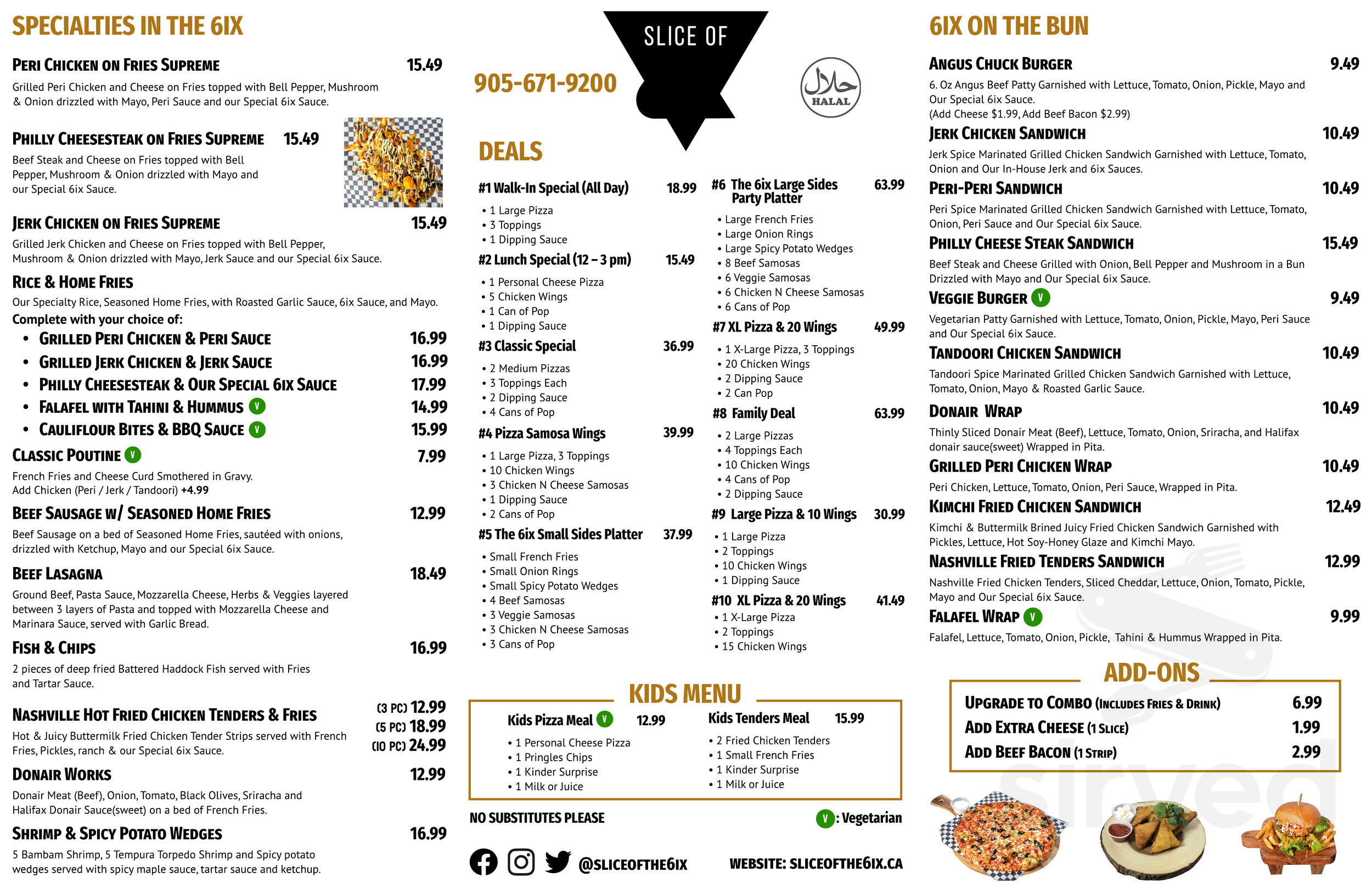 Menu - Mississauga ON's Slice of The 6ix | Sirved