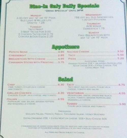 Depot menu in Fremont, Ohio, USA