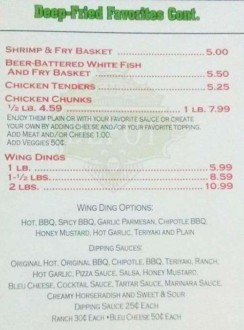 Depot menu in Fremont, Ohio, USA