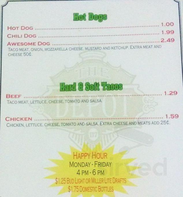 Depot menu in Fremont, Ohio, USA