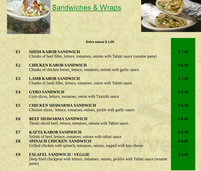 Menu - Webster TX's Al Basha | Sirved