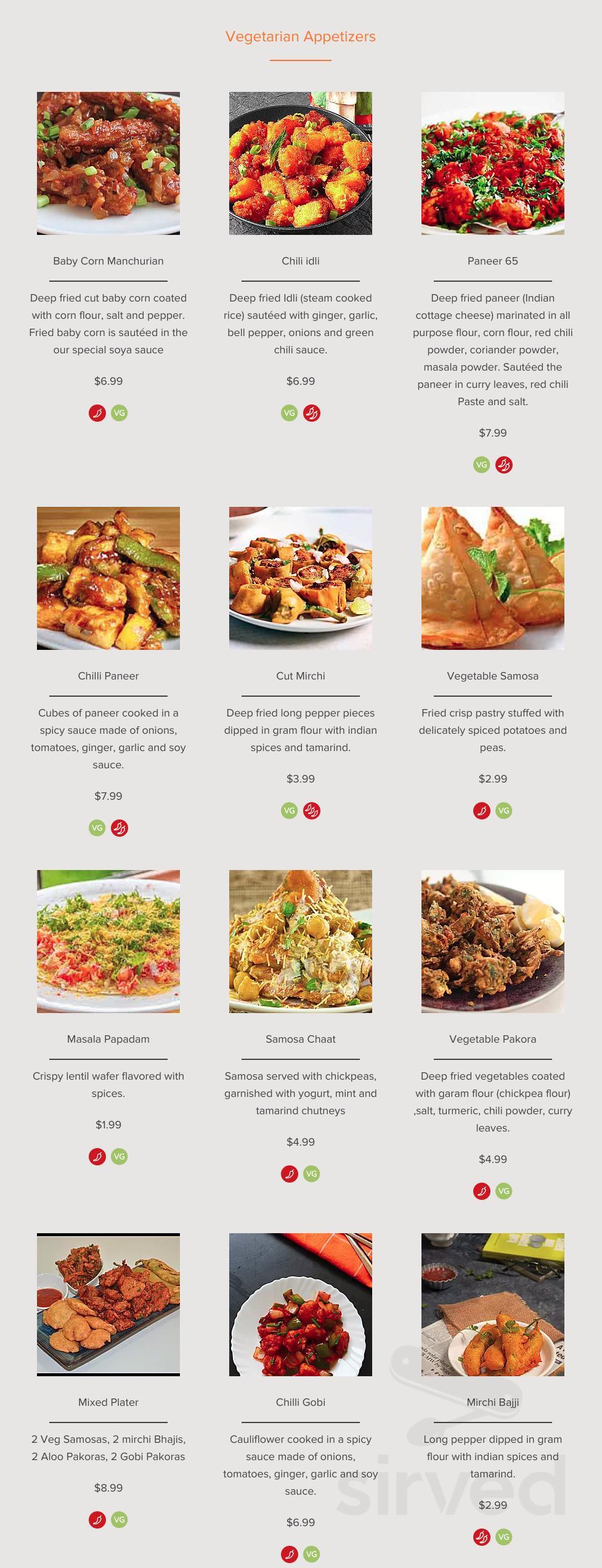 Nalan Indian Cuisine menu in Lemoyne, Pennsylvania, USA