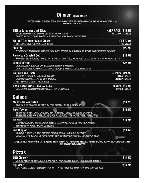 Muddy Waters Bar & Grill menu in Prescott, Wisconsin, USA