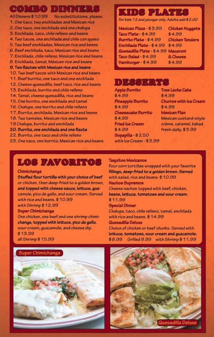 Casa Real Mexican Restaurant menu in Schenectady, New York, USA