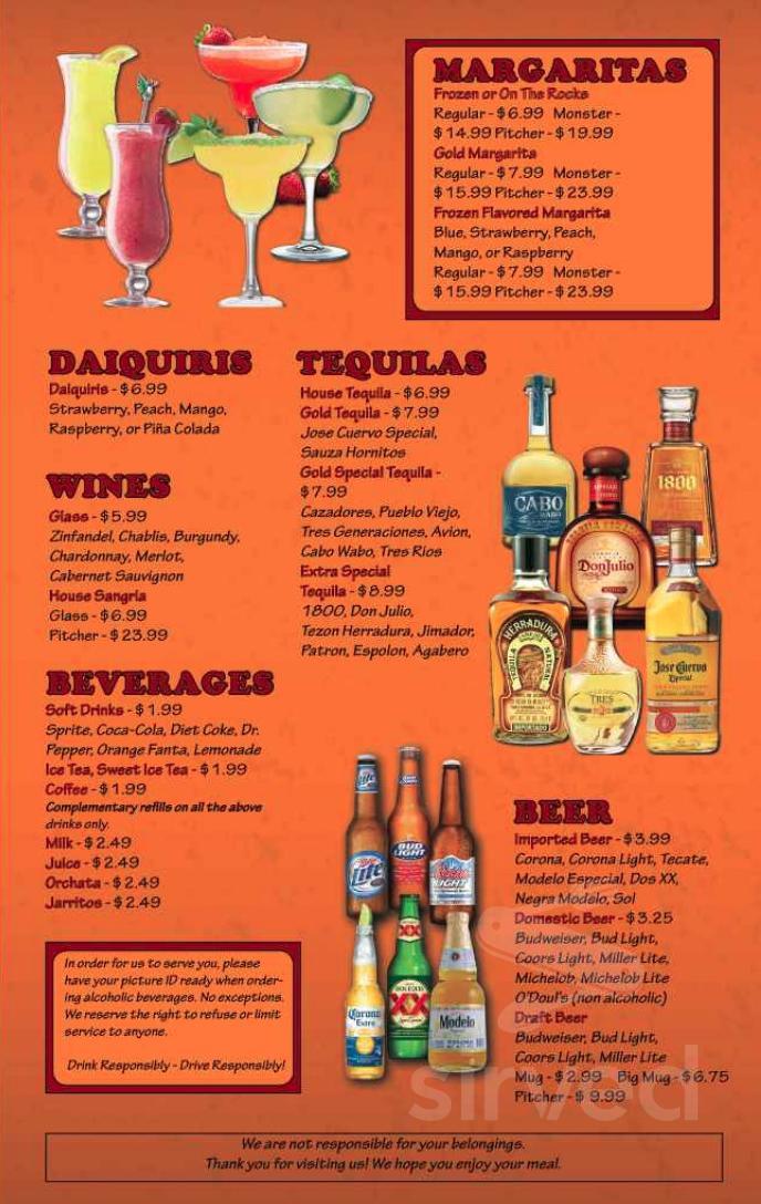Casa Real Mexican Restaurant menu in Schenectady, New York, USA