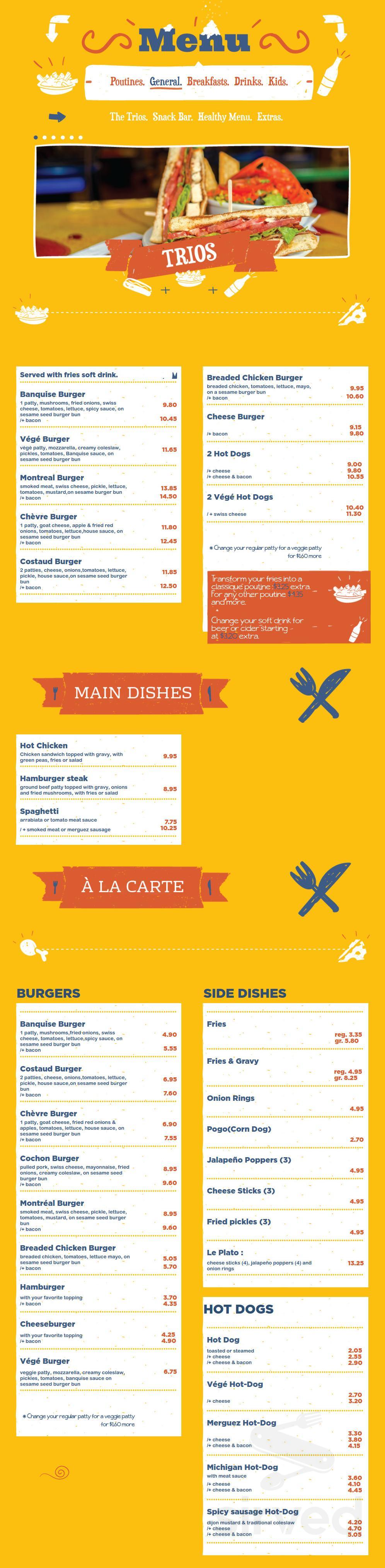 Menu - Montréal QC's La Banquise | Sirved
