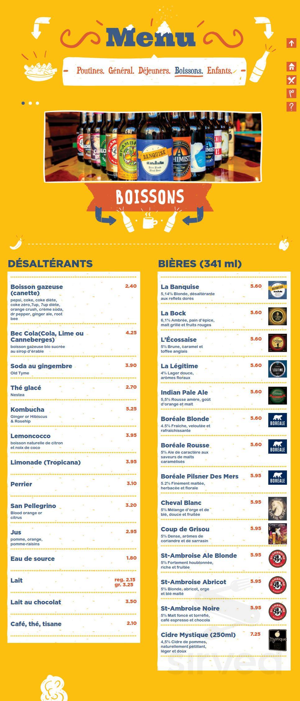 Menu - Montréal QC's La Banquise | Sirved